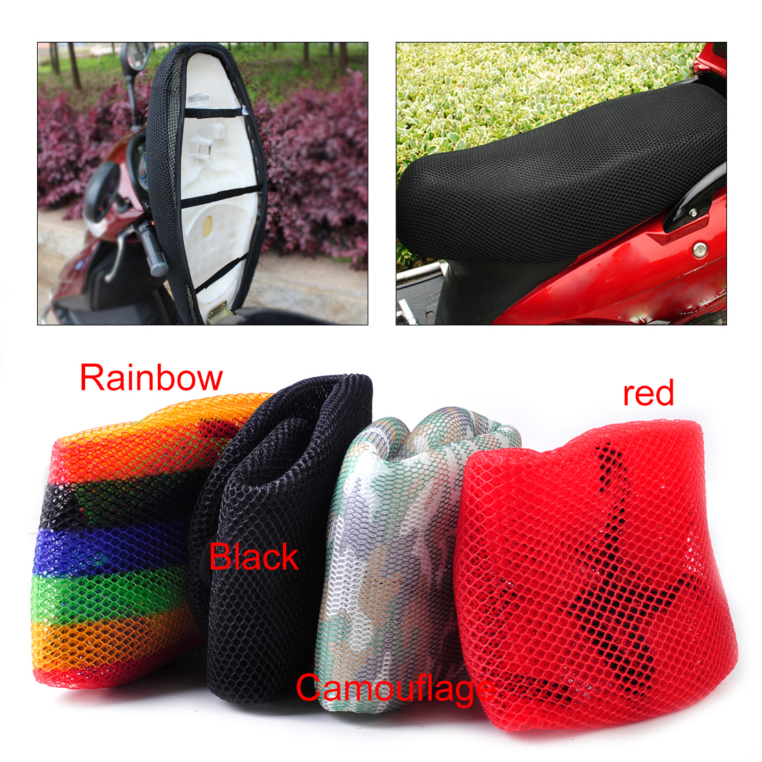 3D Waterproof Breathable Mesh Seat Cover Cushion fits Motorcycle ... 3D Waterproof Breathable Mesh Seat Cover Cushion fits Motorcycle ...