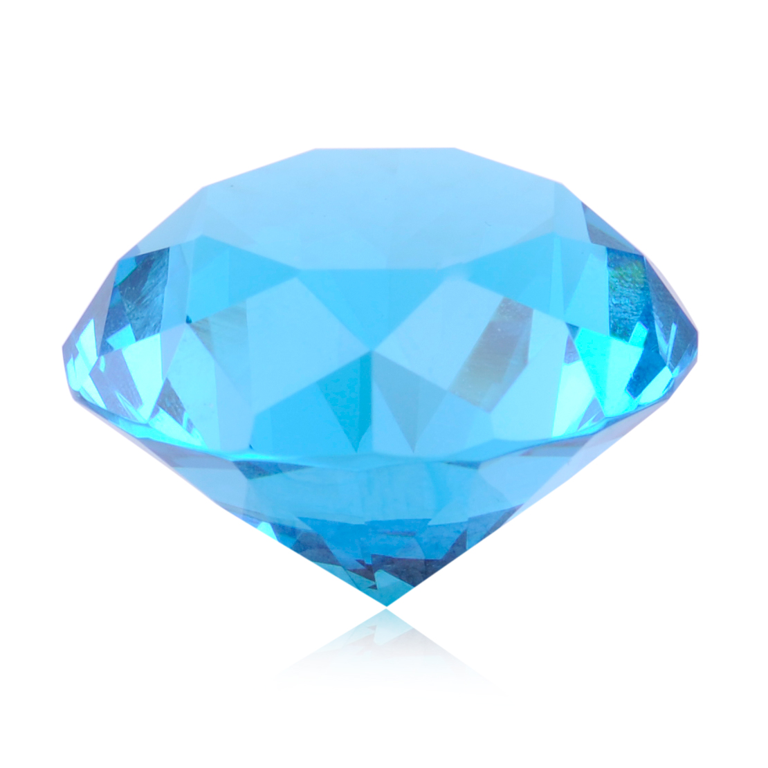 30/40/60mm Blue Crystal Paperweight Cut Glass Giant Diamond Jewel Decor ...
